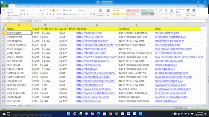 Do Data Entry By Web Research And Excel Scraping Email Collection