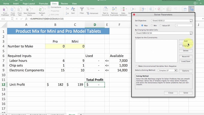 Help You In Operational Research And Linear Programming Using Excel