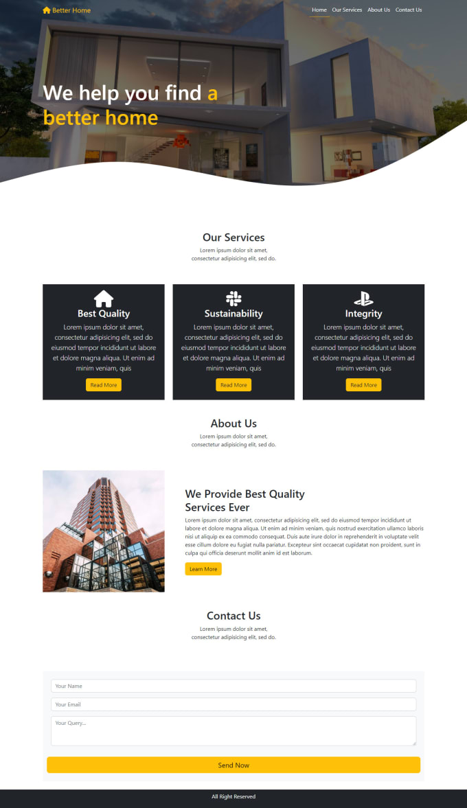 Create Custom Html Css Javascript Responsive Landing Page By