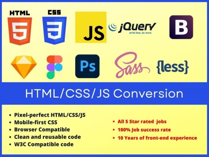 Be Your Front End Web Developer Using Html Css Js Bootstrap By Mohsin