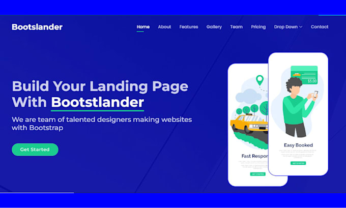 Create Responsive Landing Page With Html Css Bootstrap Javascript By Developr Mozid Fiverr