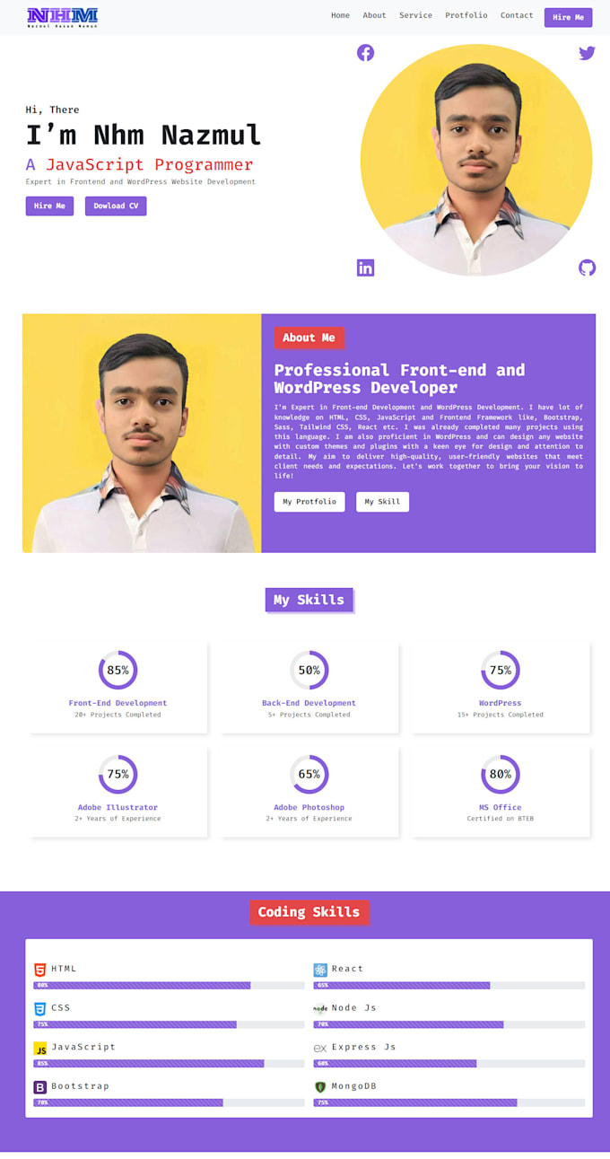 Design Custom Website Using Html Css Javascript And Bootstrap By