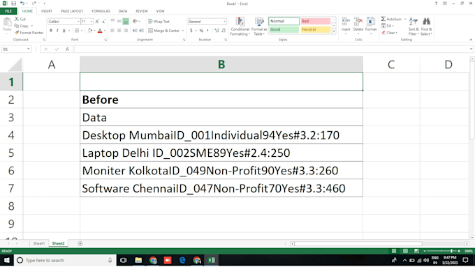 Split Data In Single Excel Cell Into Multiple Column By Maniking808