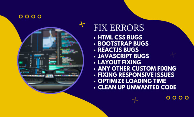Fix Errors In Your Html Css Javascript And React Js File By Devumair