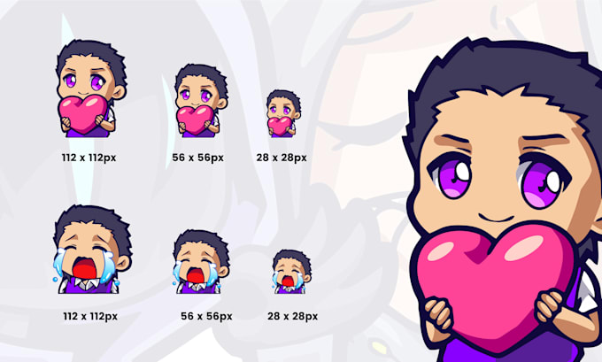 Custom Cute Chibi Twitch Emotes Sub Badges Animated Emotes By