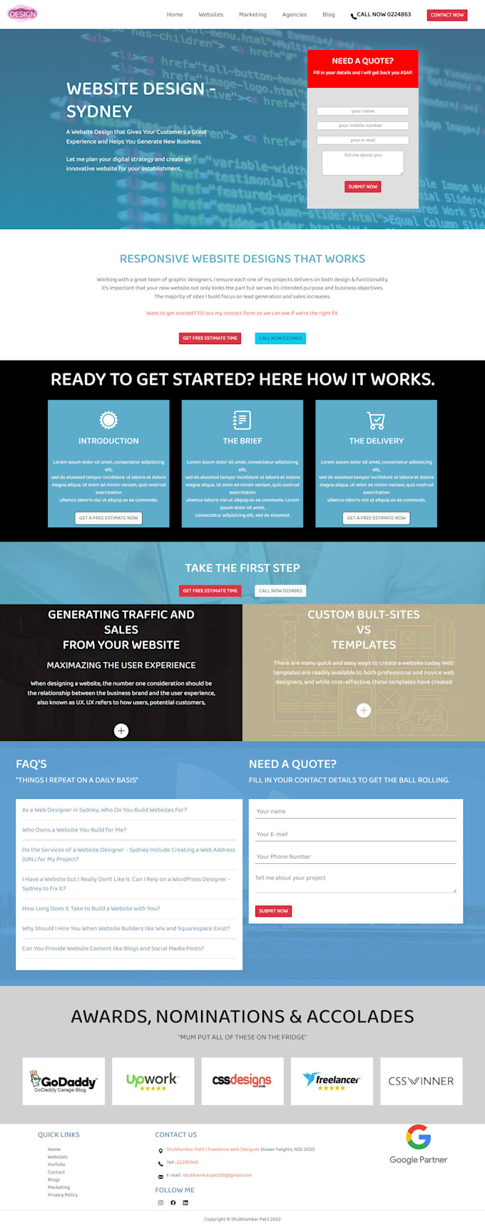 Be Your Frontend Web Developer Will Create Html Css Javascript