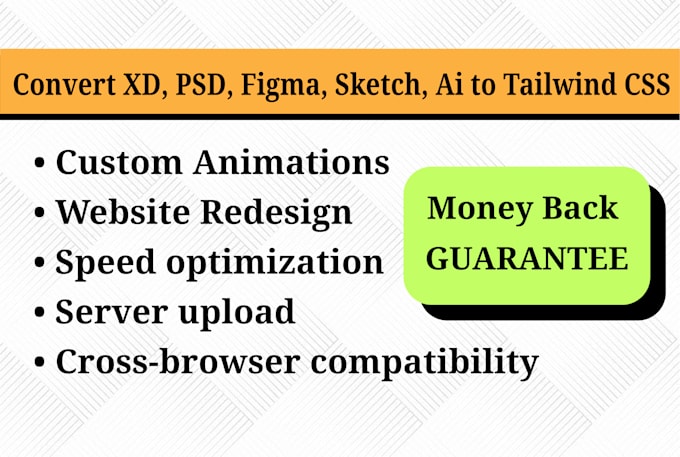 Convert Psd Xd Sketch Figma To Tailwind Css Responsive Html Website