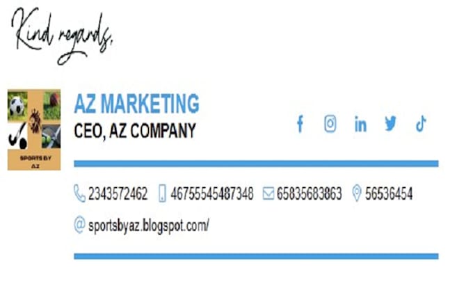 Create Html Email Signature Clickable Email Signature By Arz Marketing