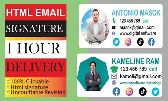 Create Html Email Signature Or Clickable Html Email Signature Outlook