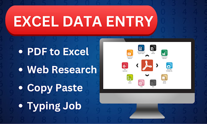 Do Excel Data Entry Web Research Copy Paste And Pdf To Excel