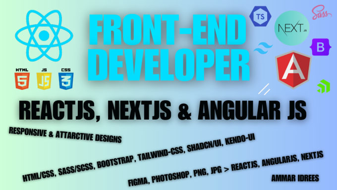 Be Your Front End Web Developer Using React Js Html Css By