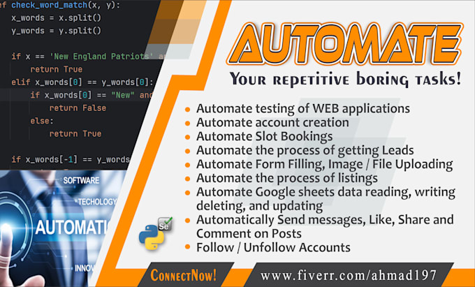 Automate Your Online Tasks With Selenium Python By Ahmad197 Fiverr