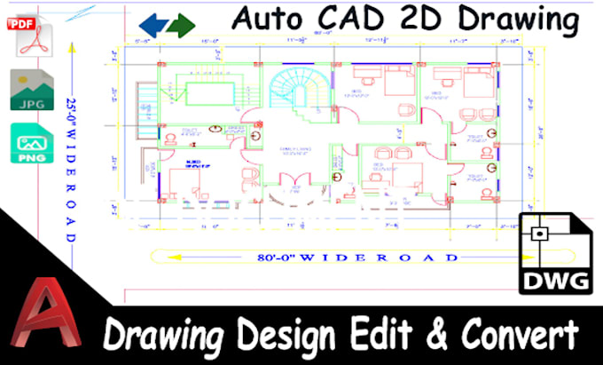 Draw Edit Convert Autocad 2d Floor Plan By M Ali814 Fiverr