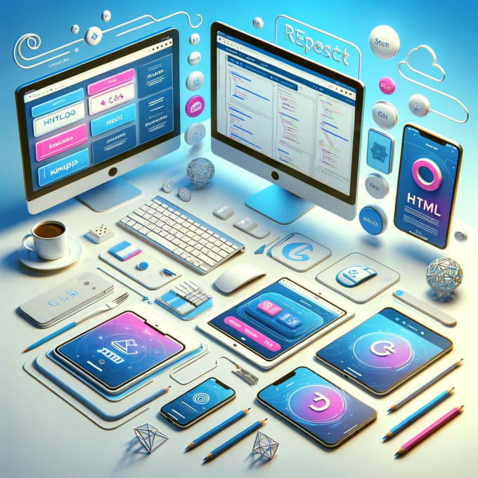 Be Your Front End Web Developer Using Html Css Bootstrap React Js And