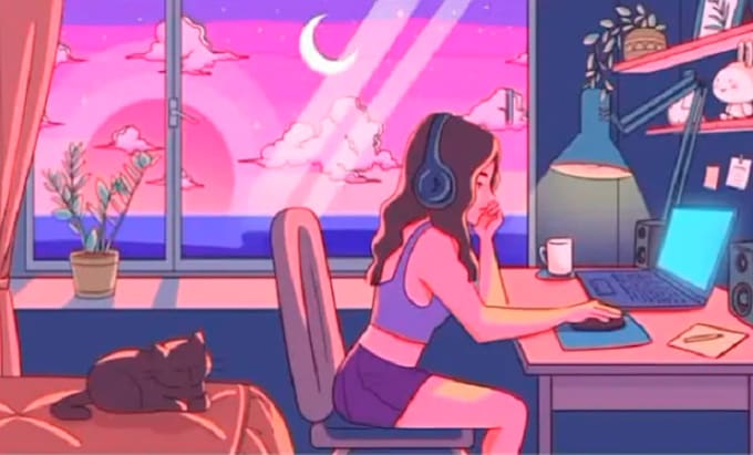 Create Lofi Loop Animation And Animated For Your Music By Tik