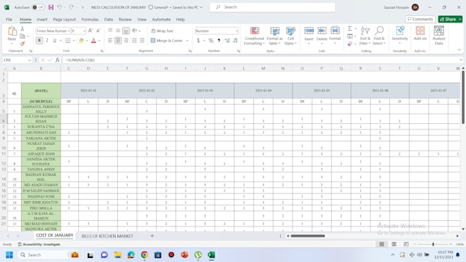 Create Excel Formulas Functions And Data Related Tasks By Sazzad 989