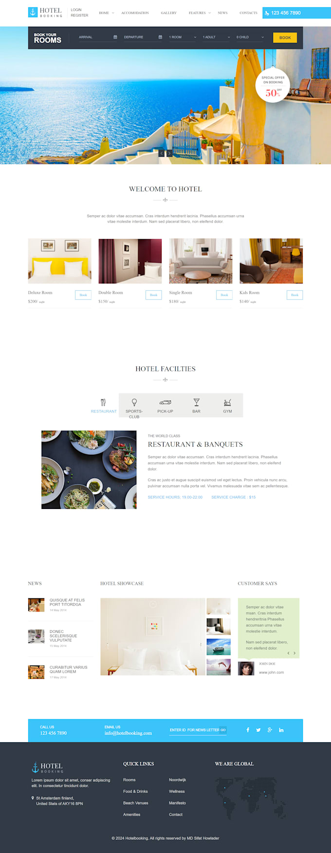 Be Your Front End Web Developer Using Html Css Bootstrap And Javascript