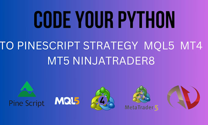 Code Using Python To Pinescript Strategy Mql Mql5 Mt4 Mt5 And Ninjatrader