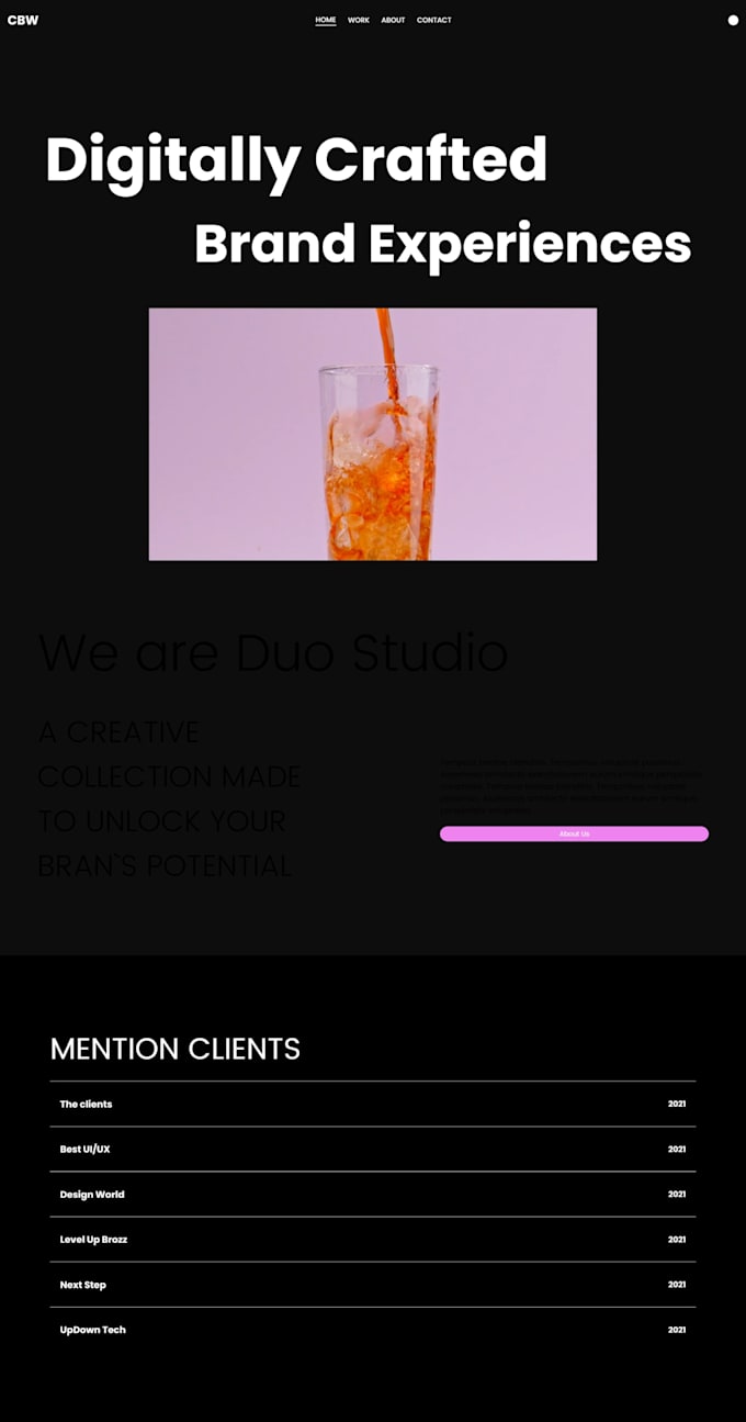Created A Animated Landing Page Using Html Css And Java Script By