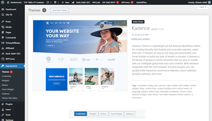 Install Wordpress Theme Customization Upload Demo Content And