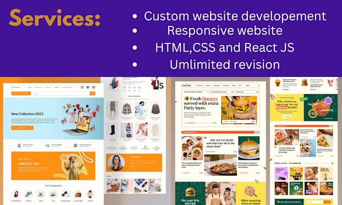 Be Your Front End Web Developer Using Html Css Bootstrap And React Js