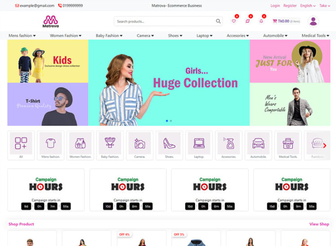 Create Adcartox Ecommerce Website With Html Css Js Ajax Php Laravel By