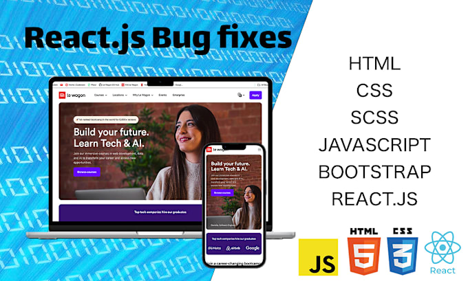 Fix Html Css Javascript Bootstrap Reactjs Website Issues By