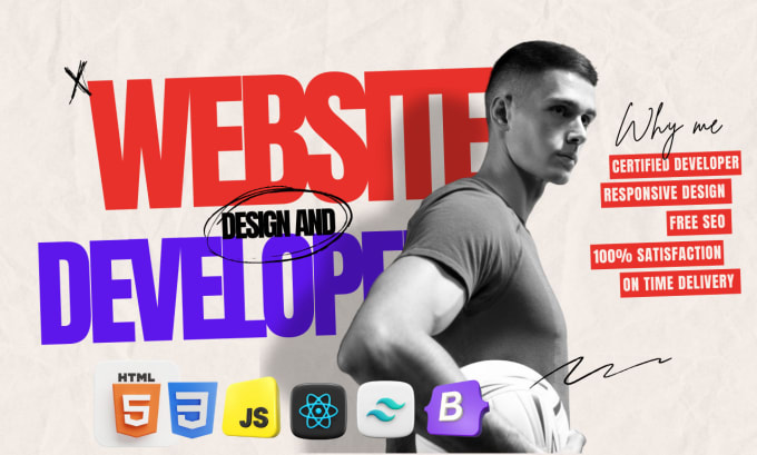 Be Your Full Stack Web Developer Using Html Css Javscript Reactjs