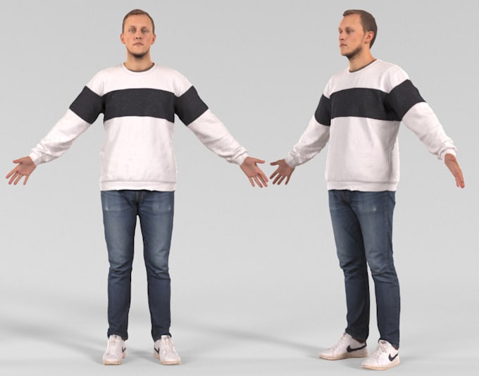 Modular 3d Model Toggle For Game 3d Nsfw Character Ik Fk Rig Uv Map