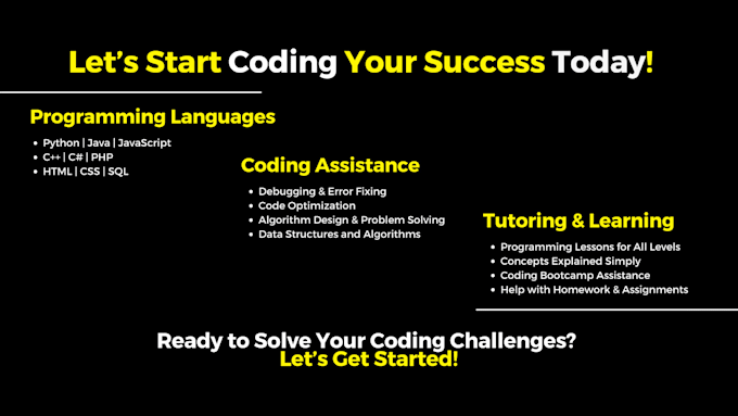 Provide Coding Lesson Programming In Python Java Javascript Cpp And