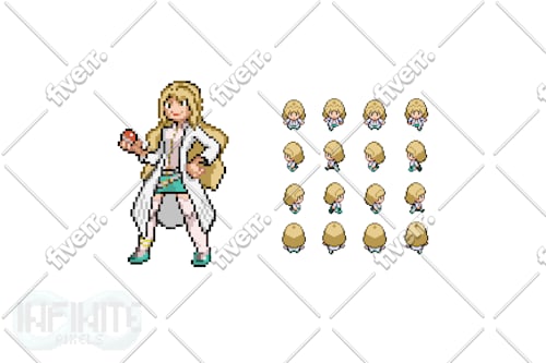 Create a pokemon trainer sprite sheet by Gelolmdrd | Fiverr