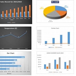 Ein interaktives excel-dashboard mit diagrammen und pivot-tabellen ...