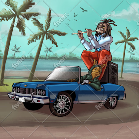 Draw custom cartoon character illustration for your brand, album cover ...