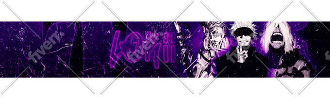 Design iconic 3d anime banner with profile picture for youtube,twitter ...
