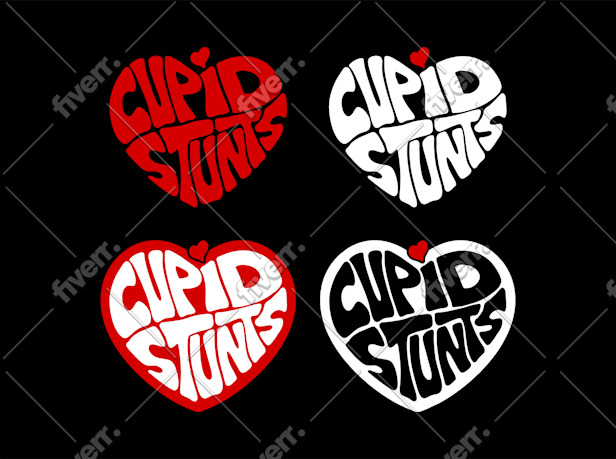 Make 2 design love heart shape typography for logo or tshirt by ...