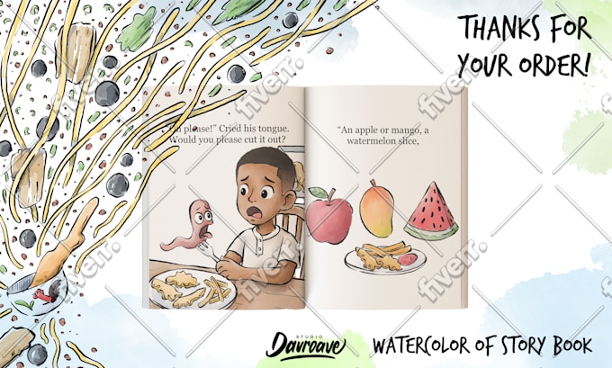 Illustrate your children storybook in soft watercolor style by Davroave ...
