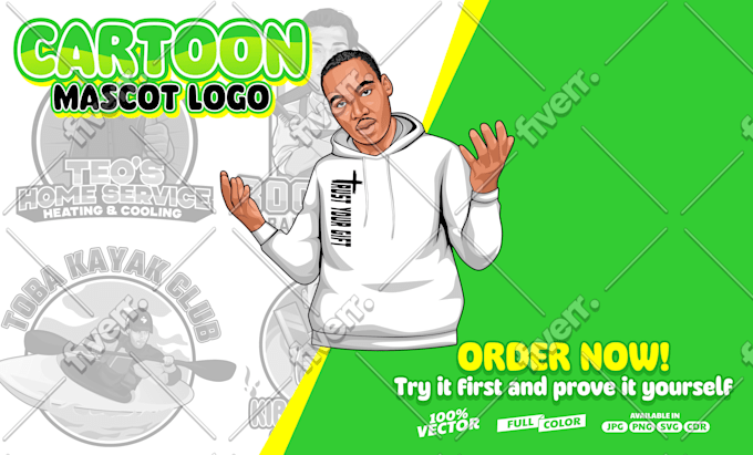 Design modern cartoon mascot caricature logo for business by Hellohery ...
