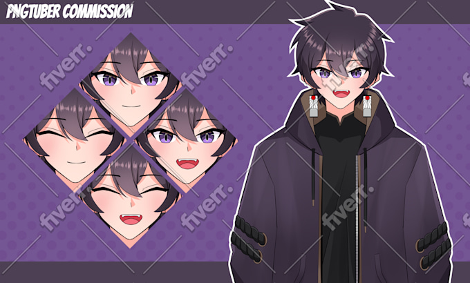Draw custom pngtuber avatar for stream in anime vtuber style by ...