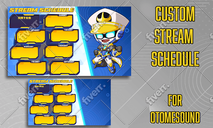 Create a vtuber stream schedule for twitch streams by Pockythief | Fiverr