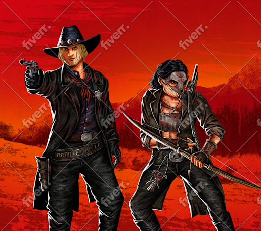 Draw you in my red dead redemption 2 western comic style by Ketto_art ...