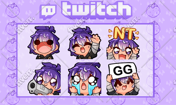 Draw chibi emotes in my style for twitch and discord by Shortkeymani ...