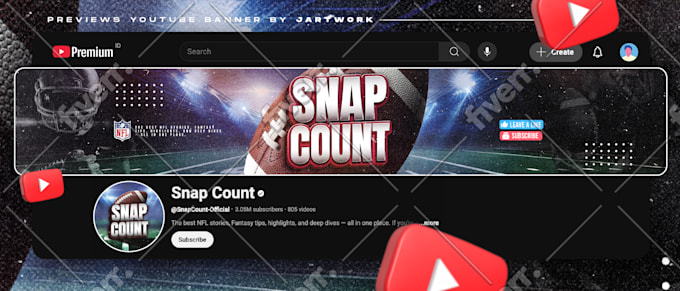 Design an epic unique youtube banner and logo by Jartwork | Fiverr