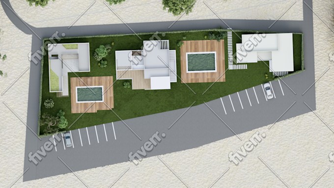 Design your villa house, 3d rendering and 2d plans by Archifeel | Fiverr