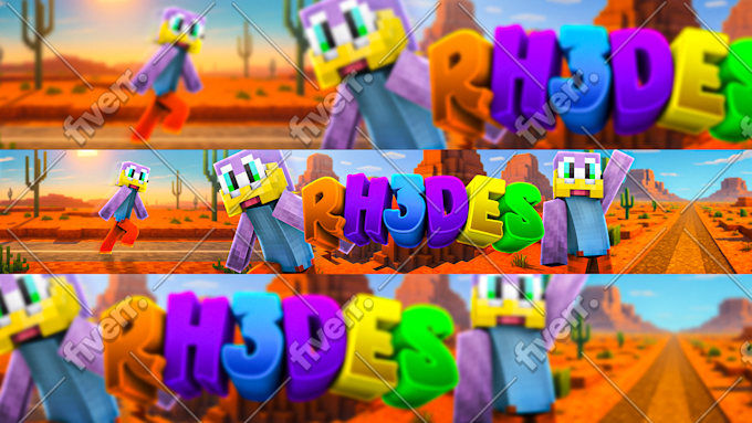 Design the perfect minecraft youtube banner by Kaosgfx | Fiverr