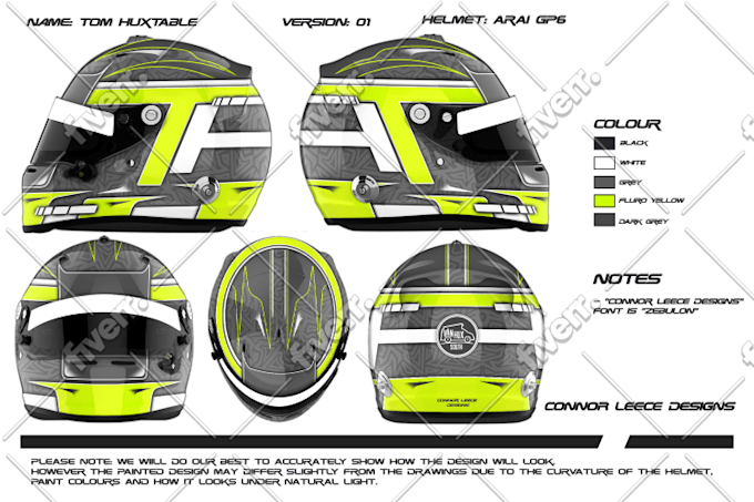 Create a custom racing helmet design by Connor_leece | Fiverr