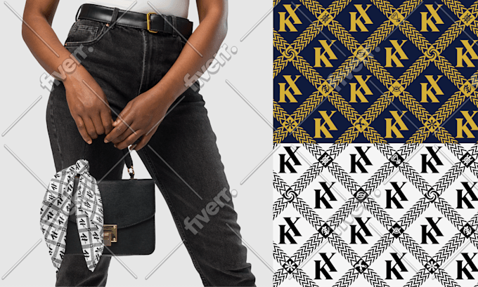 Create seamless monogram pattern design by Nichaan | Fiverr