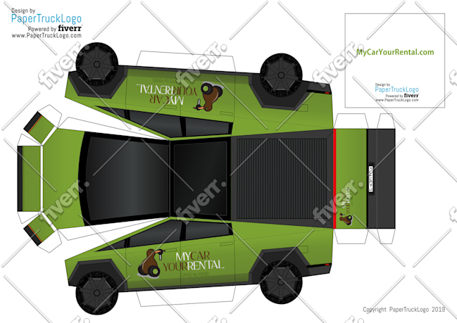 Make a papercraft tesla cybertruck with your logo on it by ...