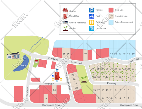 Design a map or a site plan vector illustration by Milicastam | Fiverr