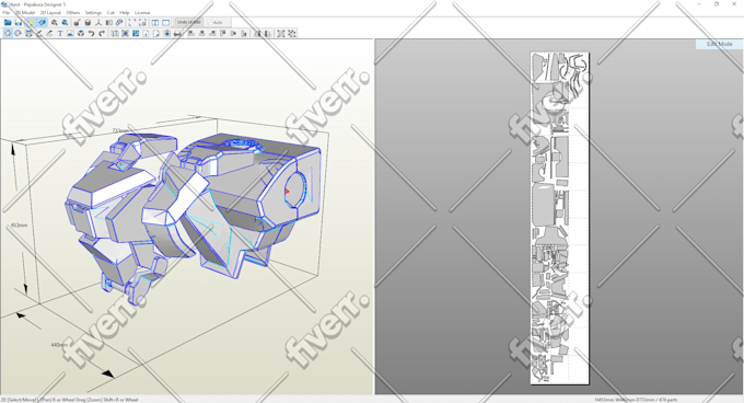 Design 3d models automail arm pepakura for props and cosplay by ...