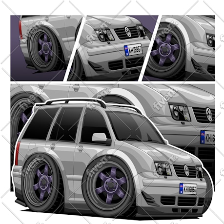 Draw your car or vehicles into vector chibi style by Tekgistd | Fiverr